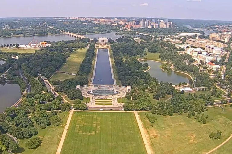Massive '8647' appears in grass on the National Mall, aerial images show