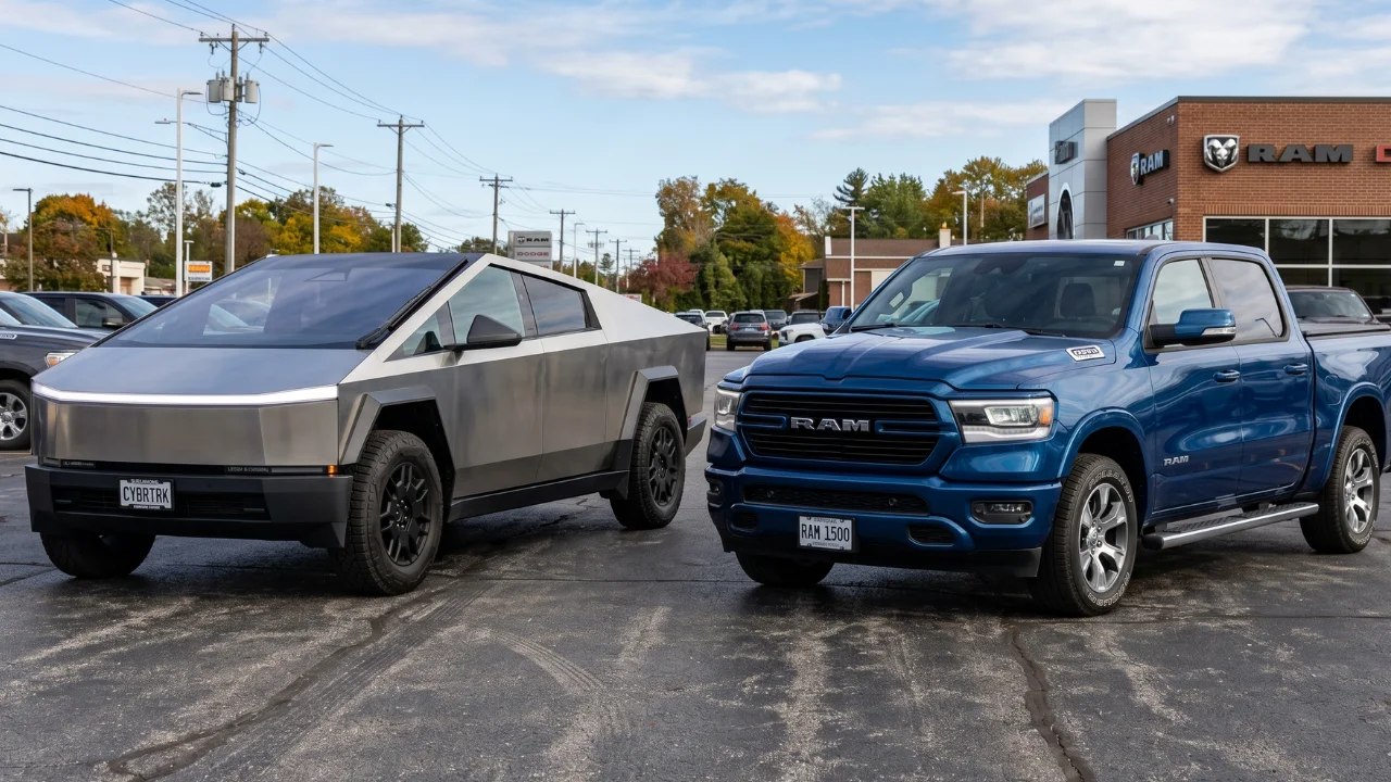 The gap between the monthly cost of charging a Tesla Cybertruck vs ...
