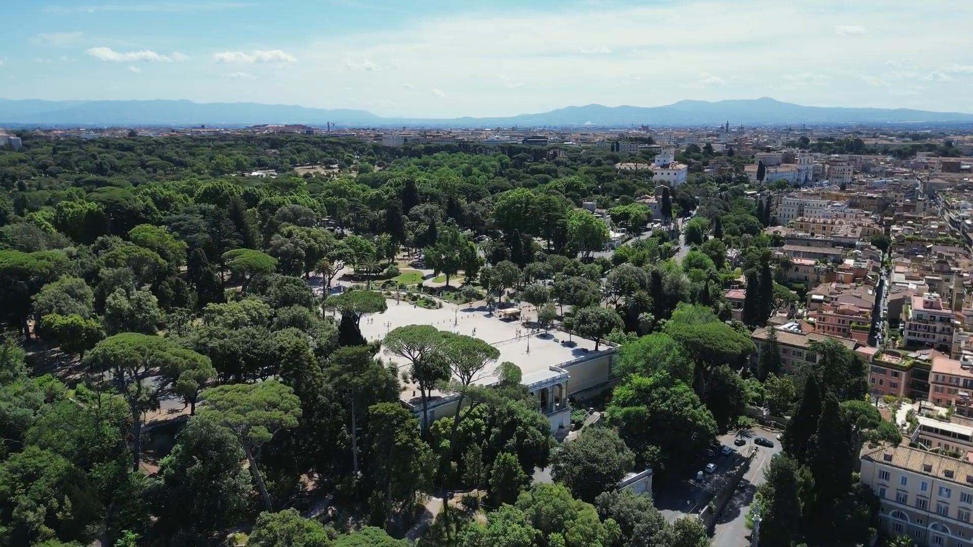 Drone reveals the beautiful gardens of Rome’s Villa Borghese