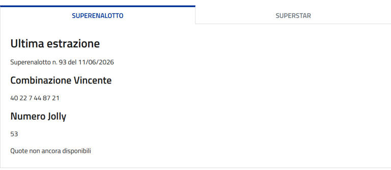 Estrazioni Lotto, Superenalotto e 10eLotto di giovedì 11 giugno 2026 ...