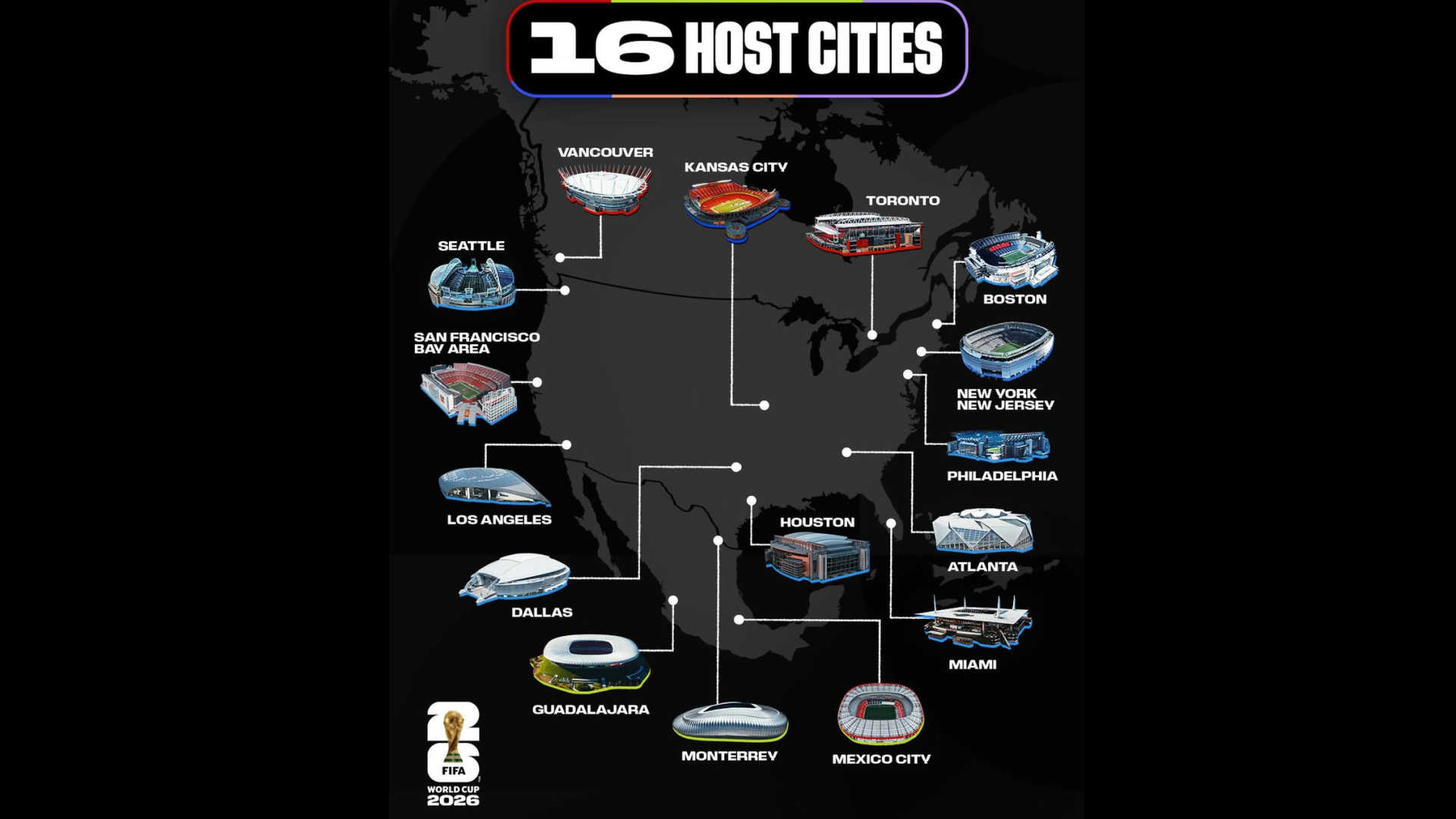 World Cup 2026: The 16 host cities of the championship