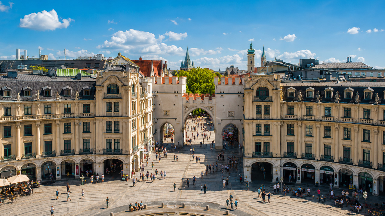 Munich’s Karlstor opens into a stunning old city view