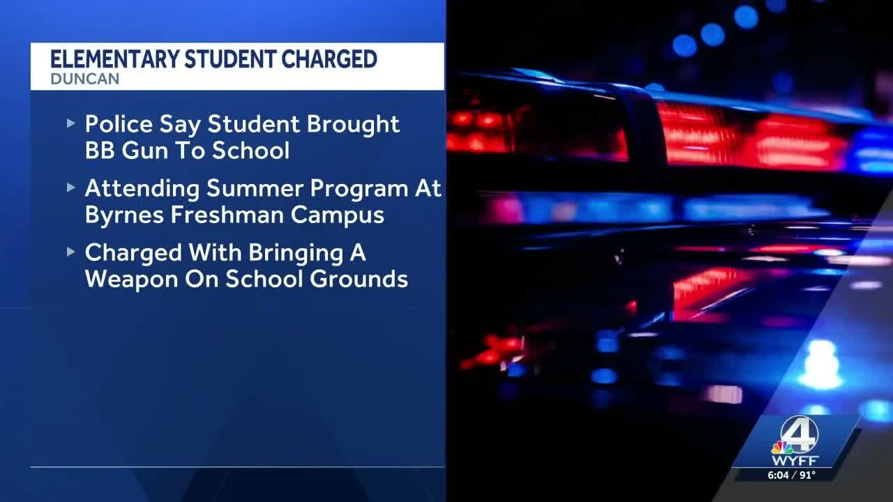 Elementary student charged with bringing BB gun to SC summer program