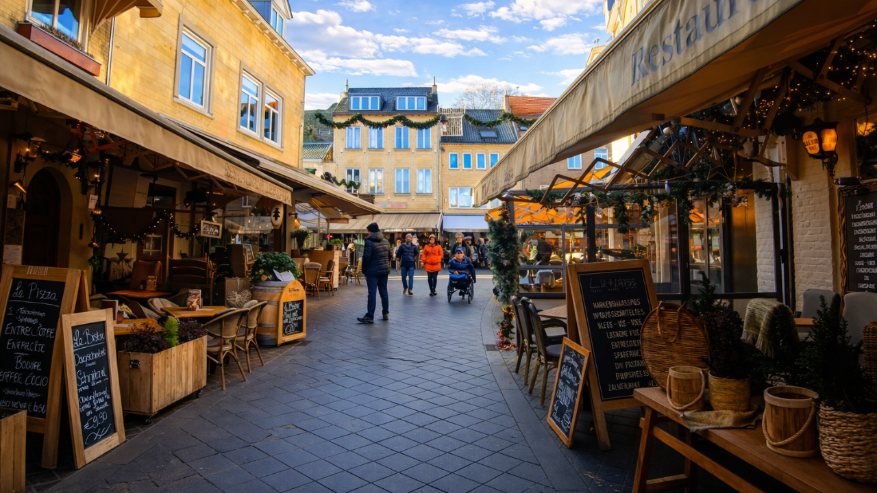 A walk through Valkenburg's charming town center (4K)