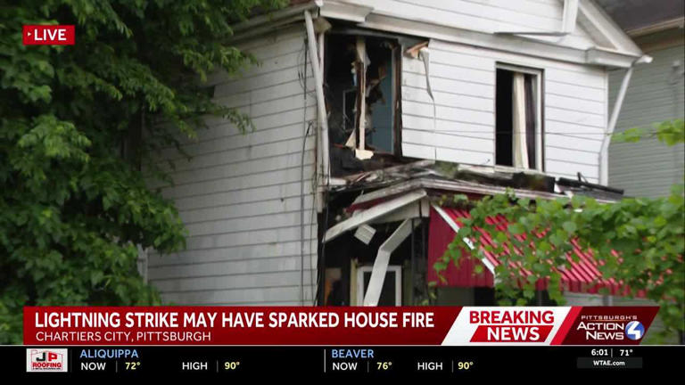 Tenant hears big boom | Lightning likely ignited house fire in Pittsburgh