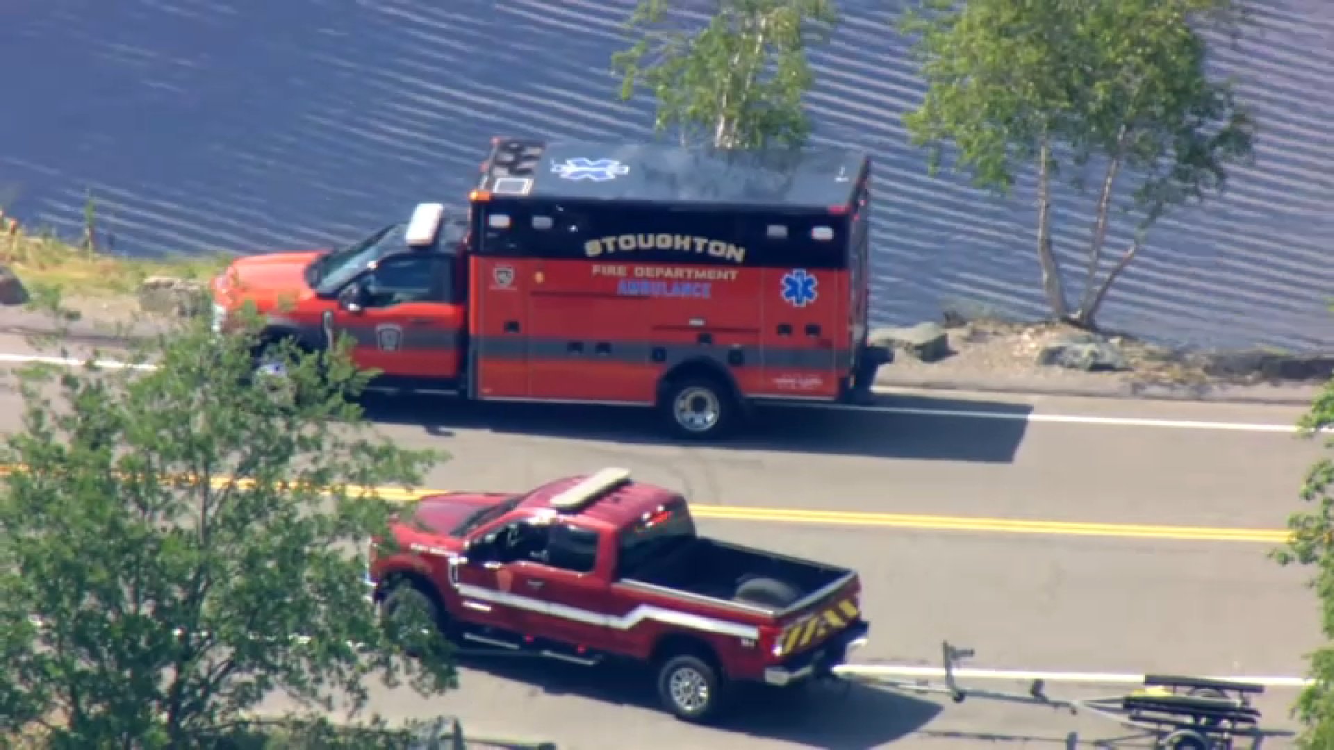 First responders at pond in Stoughton