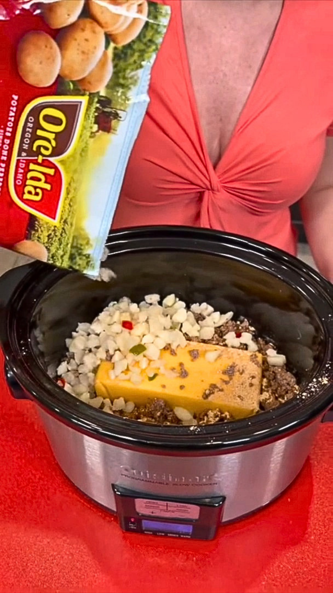 Crockpot taco potato casserole dinner recipe