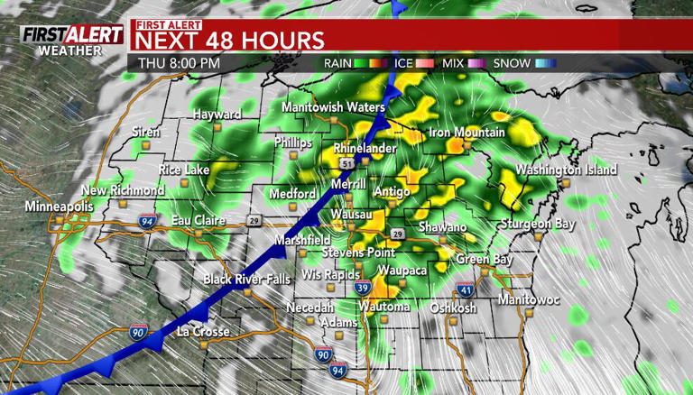 First Alert Weather Day for parts of central Wisconsin through Thursday ...
