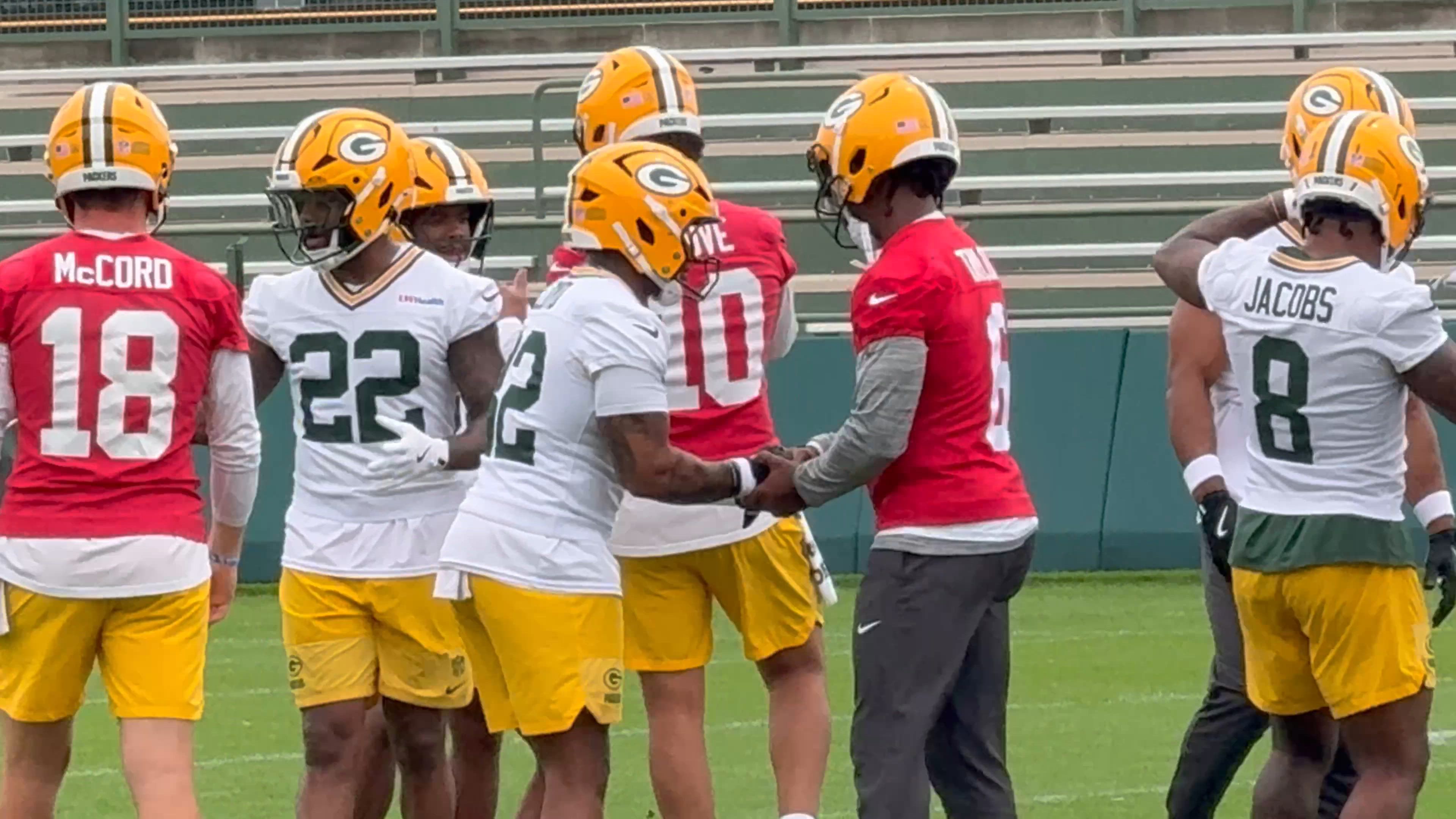Opening handshakes for Packers at final day of minicamp