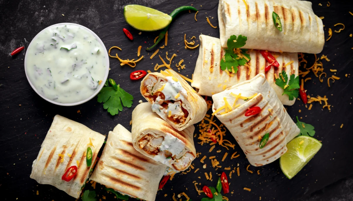 🌯 Wraps grillés au poulet et sauce au yaourt
