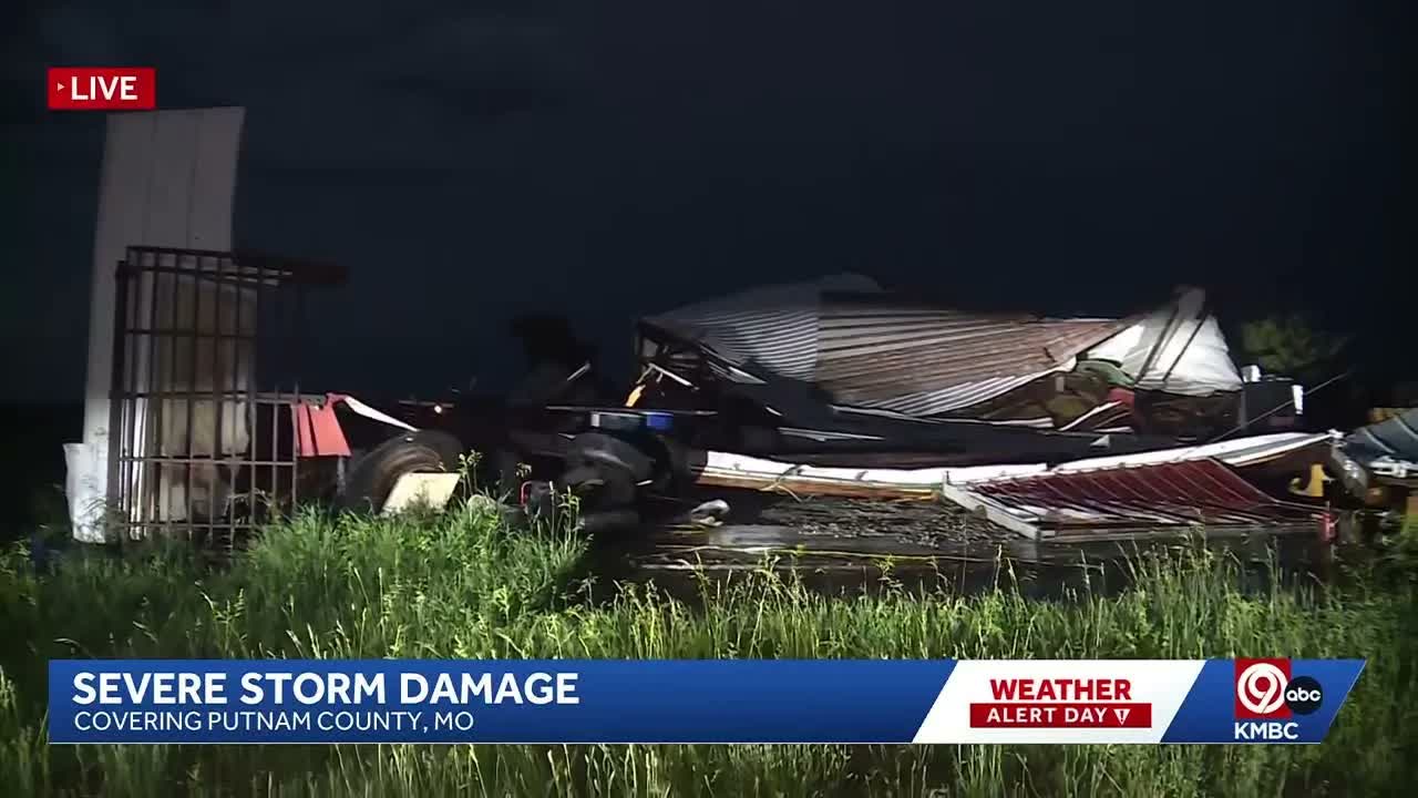 Severe storms devastate Putnam County, Missouri; mobile home and barn ...