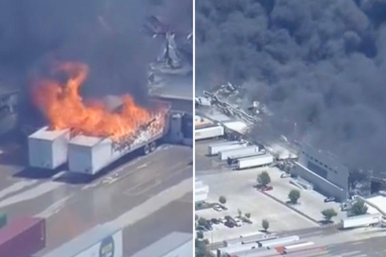 Tracy medical warehouse fire sends plumes of black smoke into air as ...