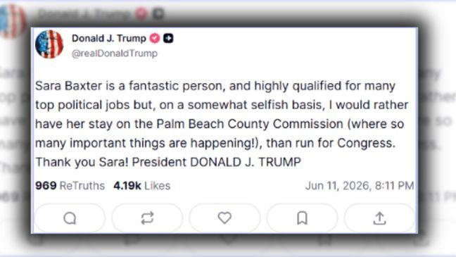 Sara Baxter ends congressional bid after Trump urges her to stay on ...