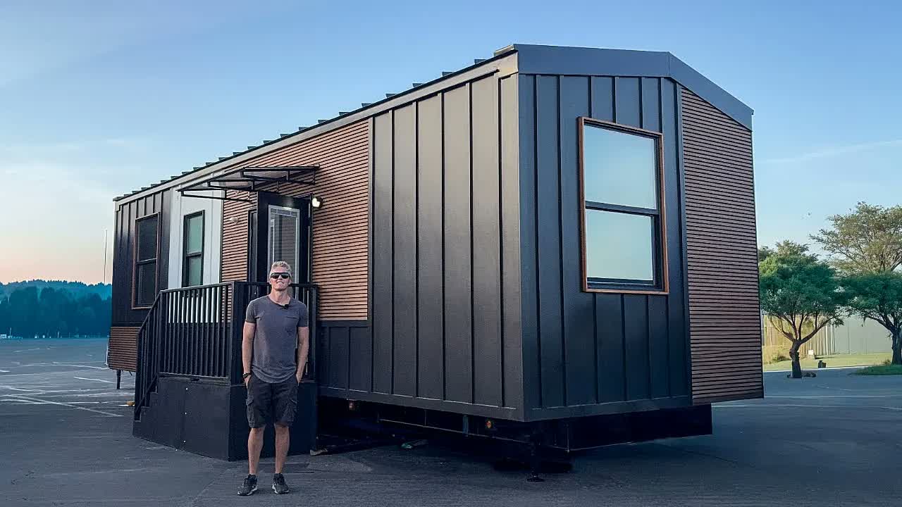 Inside the 400 sq ft tiny prefab home with 2 bedrooms!