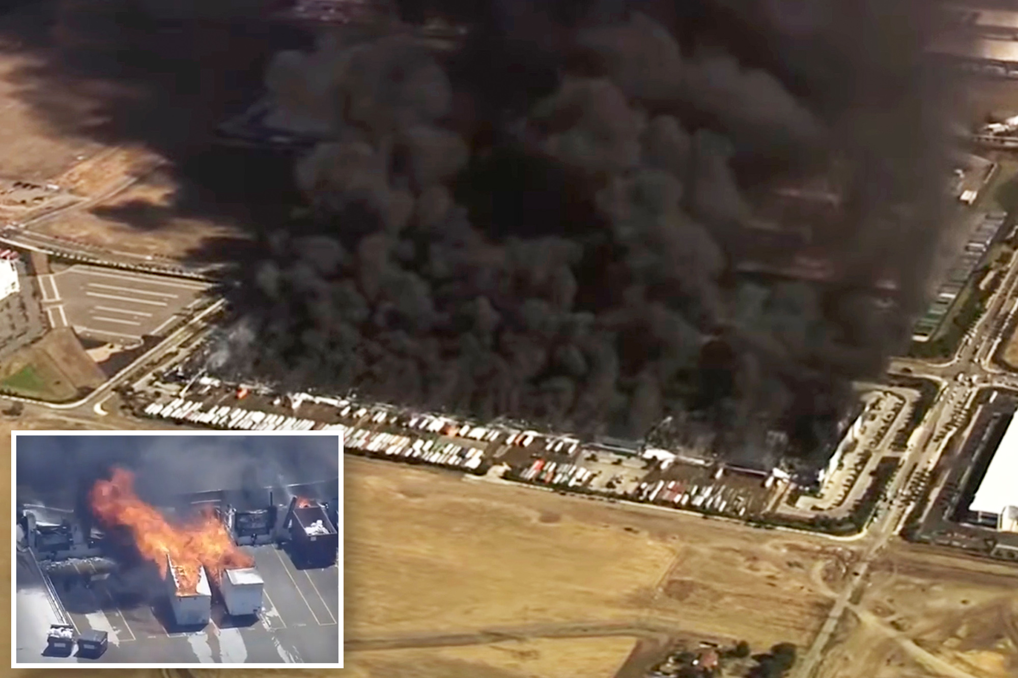 Tracy medical warehouse fire sends plumes of black smoke into air as ...