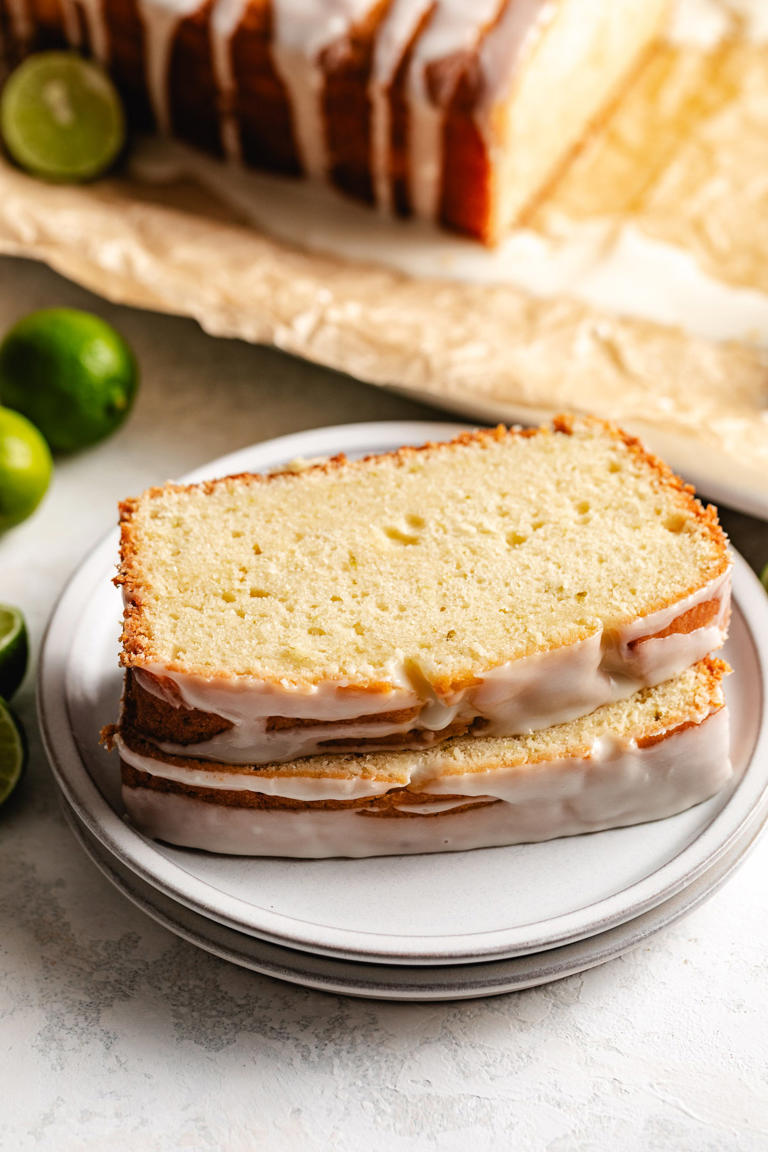 Key lime pound cake with lime glaze
