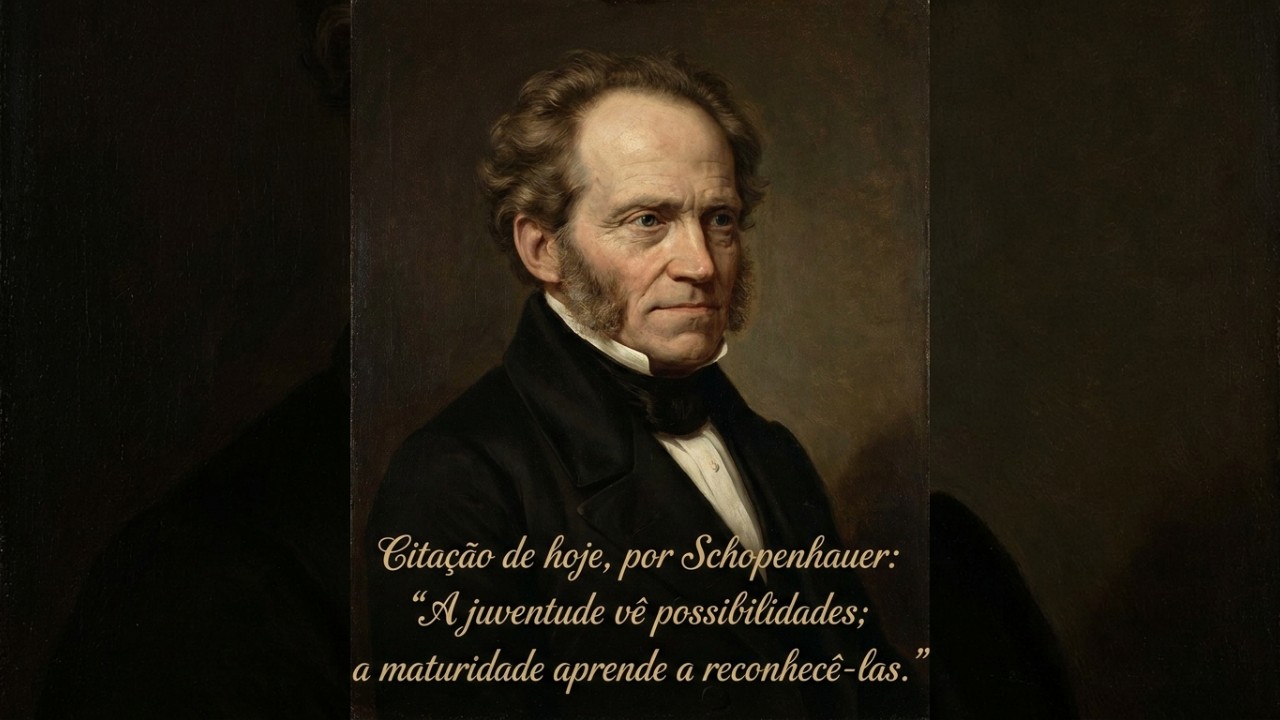 A frase de hoje, de Schopenhauer: “A juventude vê possibilidades; a ...
