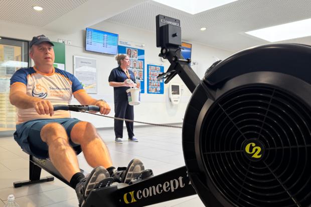 Former patient completes rowing challenge at Southampton hospital
