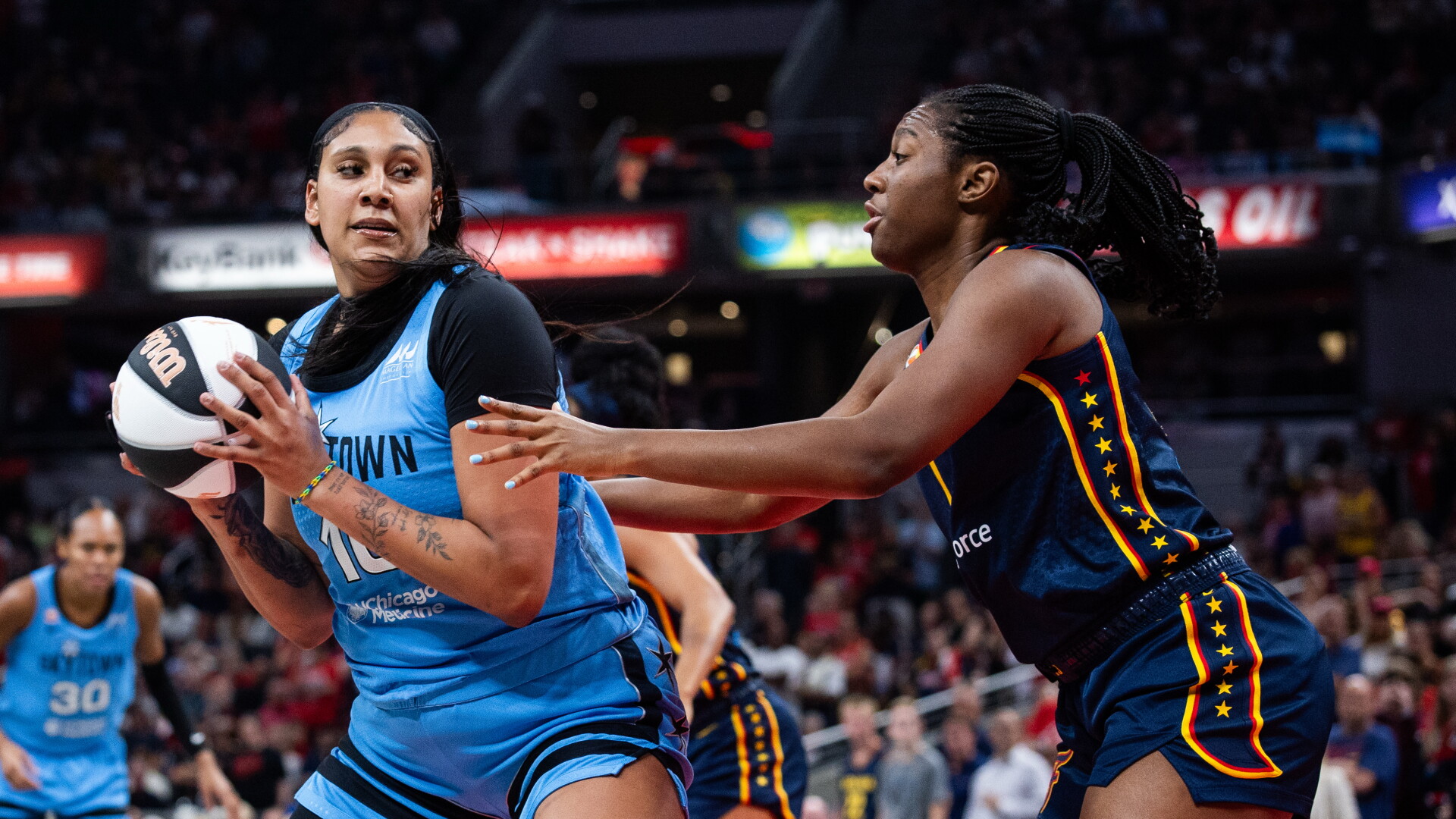 Aliyah Boston scores 34 points and Caitlin Clark adds 32 to lead Fever ...