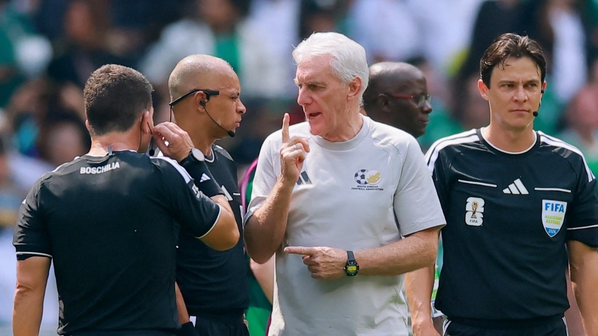 South Africa coach unhappy with red card call after crushing loss vs Mexico
