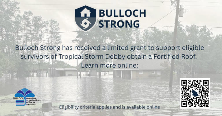 Bulloch Strong launches roof grant program for Debby-affected residents