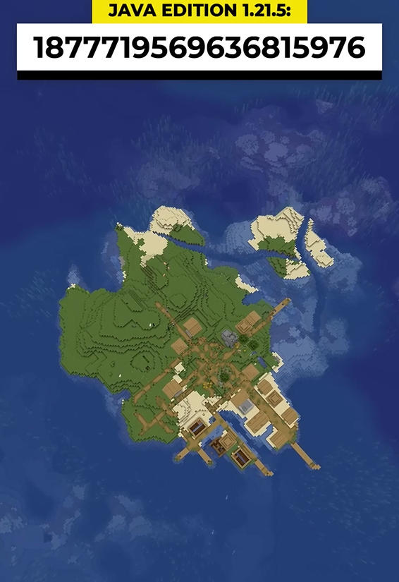 Minecraft shipwreck village island seed | Rare survival island spawn