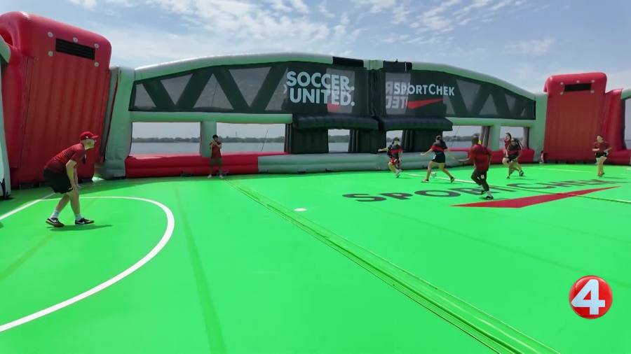 Floating pitch celebrates World Cup in Toronto