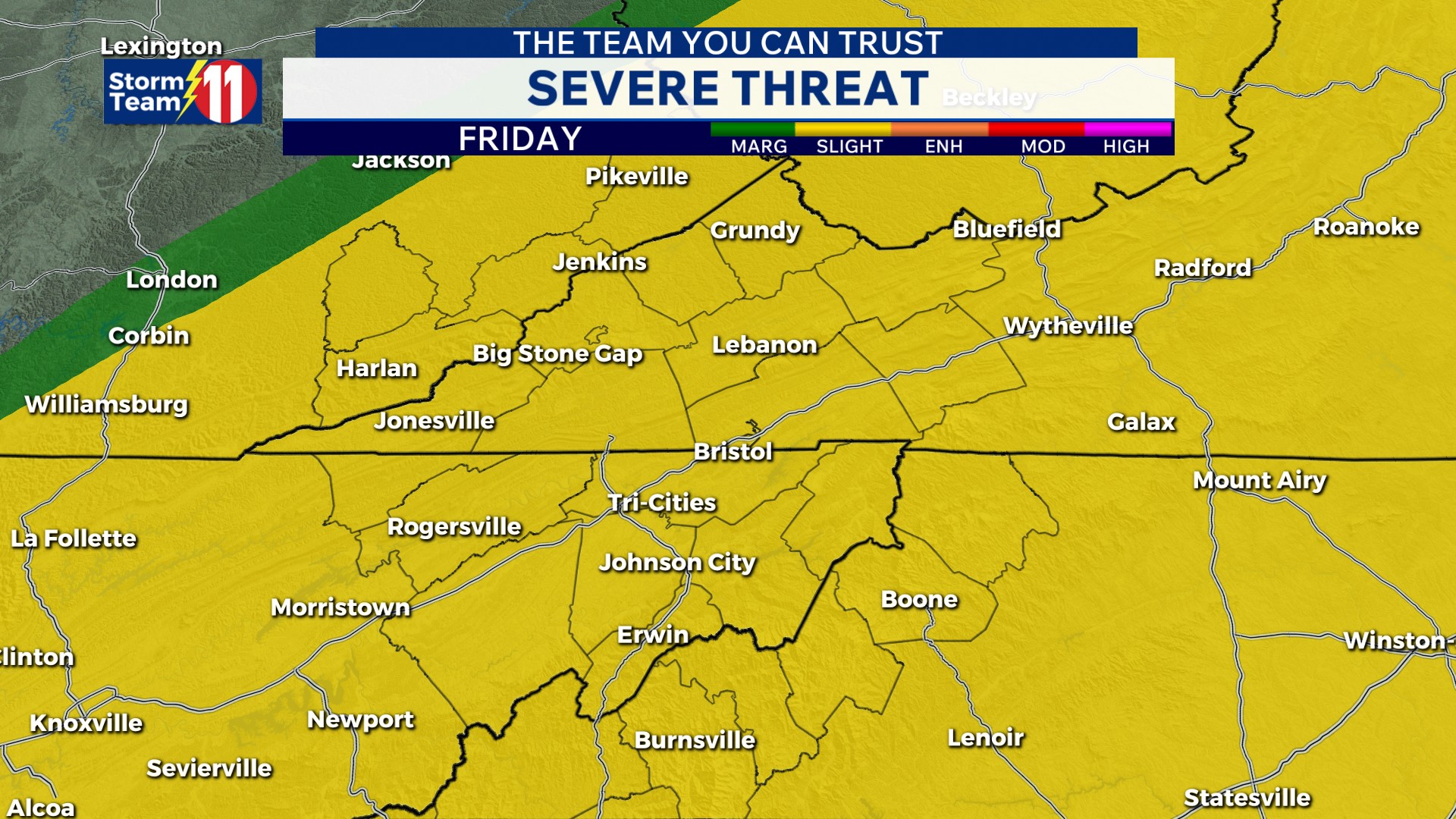 Strong to severe thunderstorms possible Friday