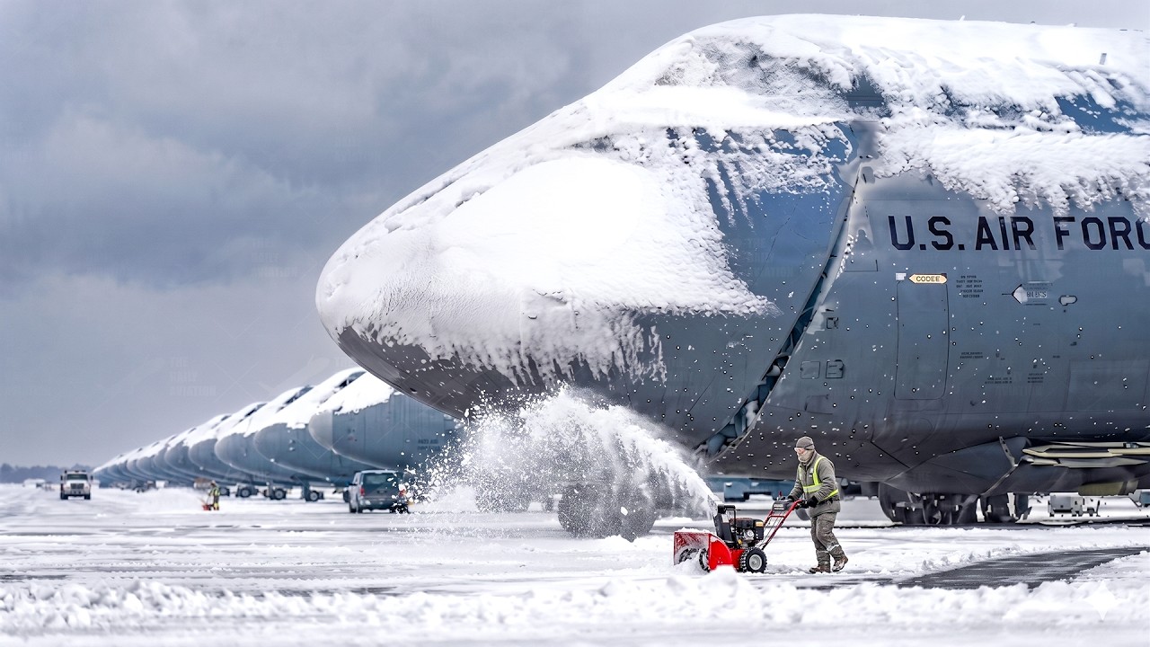 Inside US Air Force Coldest Base Flying Gigantic Frozen Military Planes