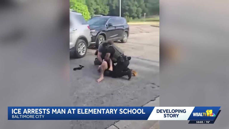 ICE alleges detainee 'violently resisted arrest' outside Baltimore school