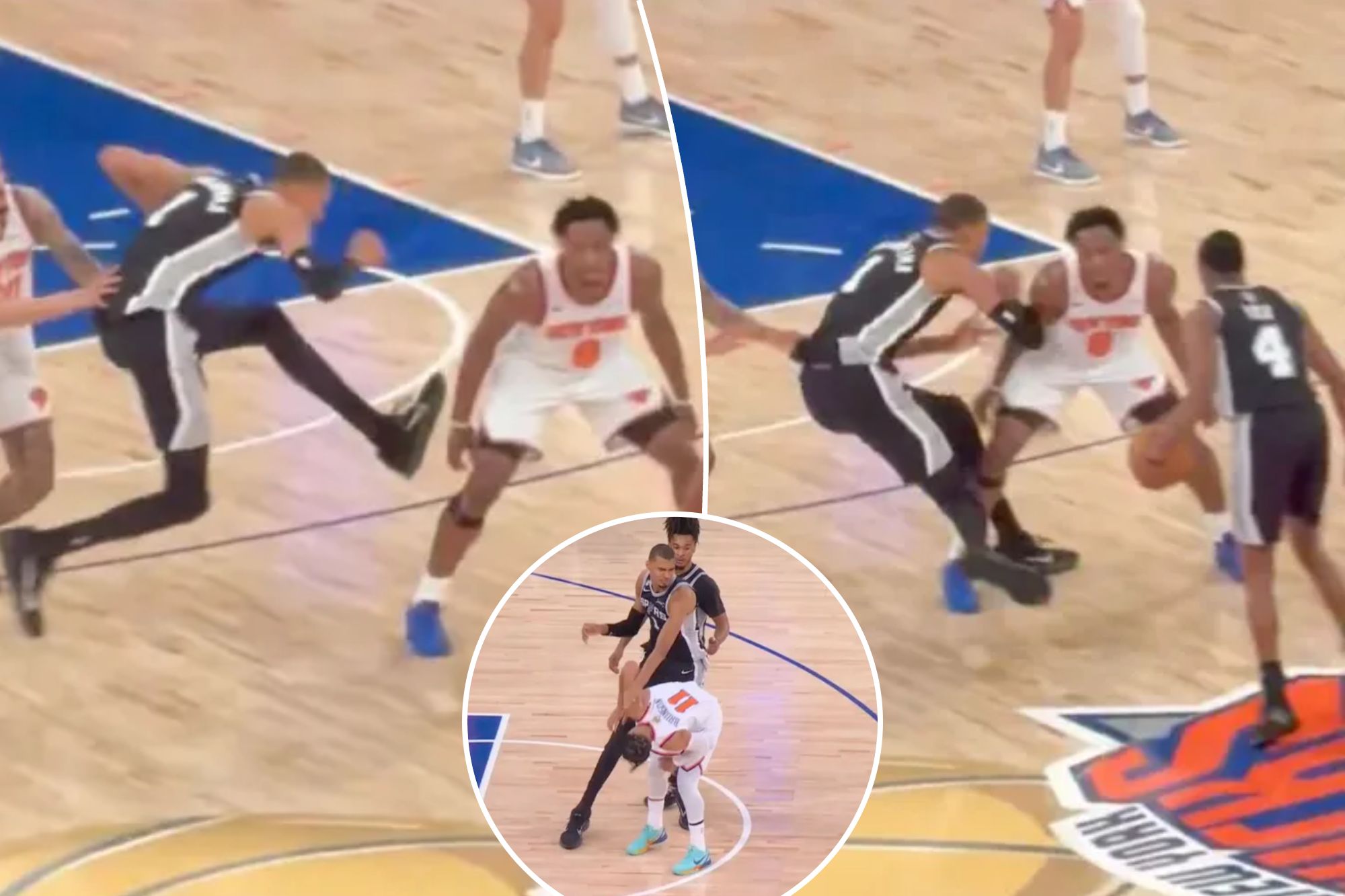Video reveals 'dirty' Victor Wembanyama lunge at OG Anunoby's leg in ...
