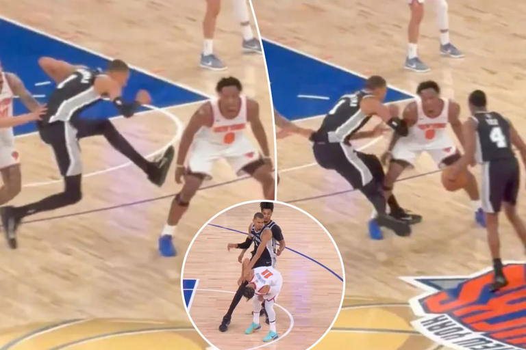 Video reveals 'dirty' Victor Wembanyama lunge at OG Anunoby's leg in ...