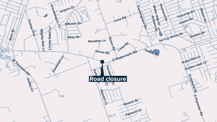 Downed power poles causing closure on Stagecoach Road in Killeen