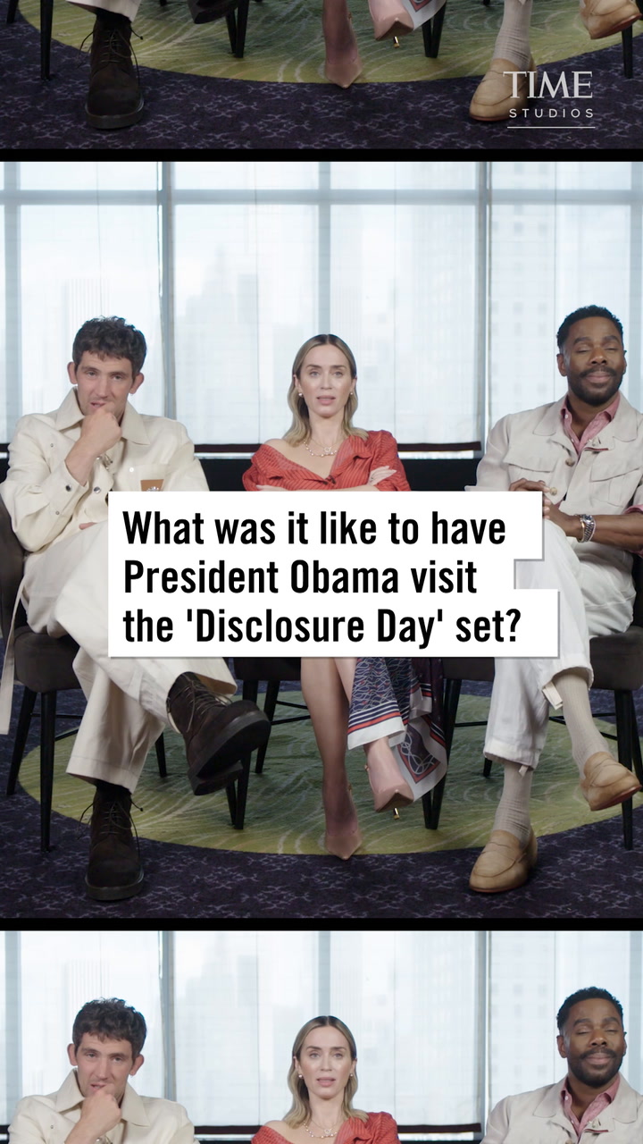 What was it like to have President Obama visit the 'Disclosure Day' set?