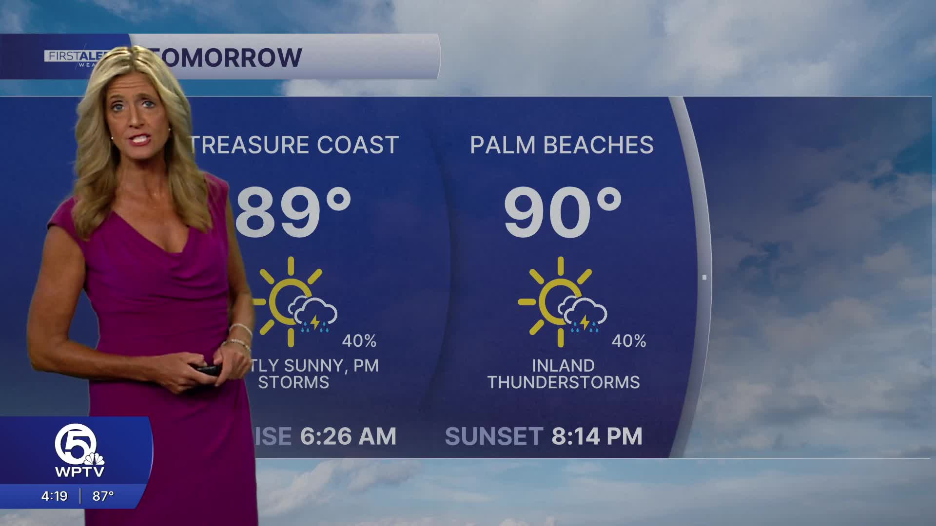 WPTV First Alert weather forecast for evening of Thursday, June 11, 2026
