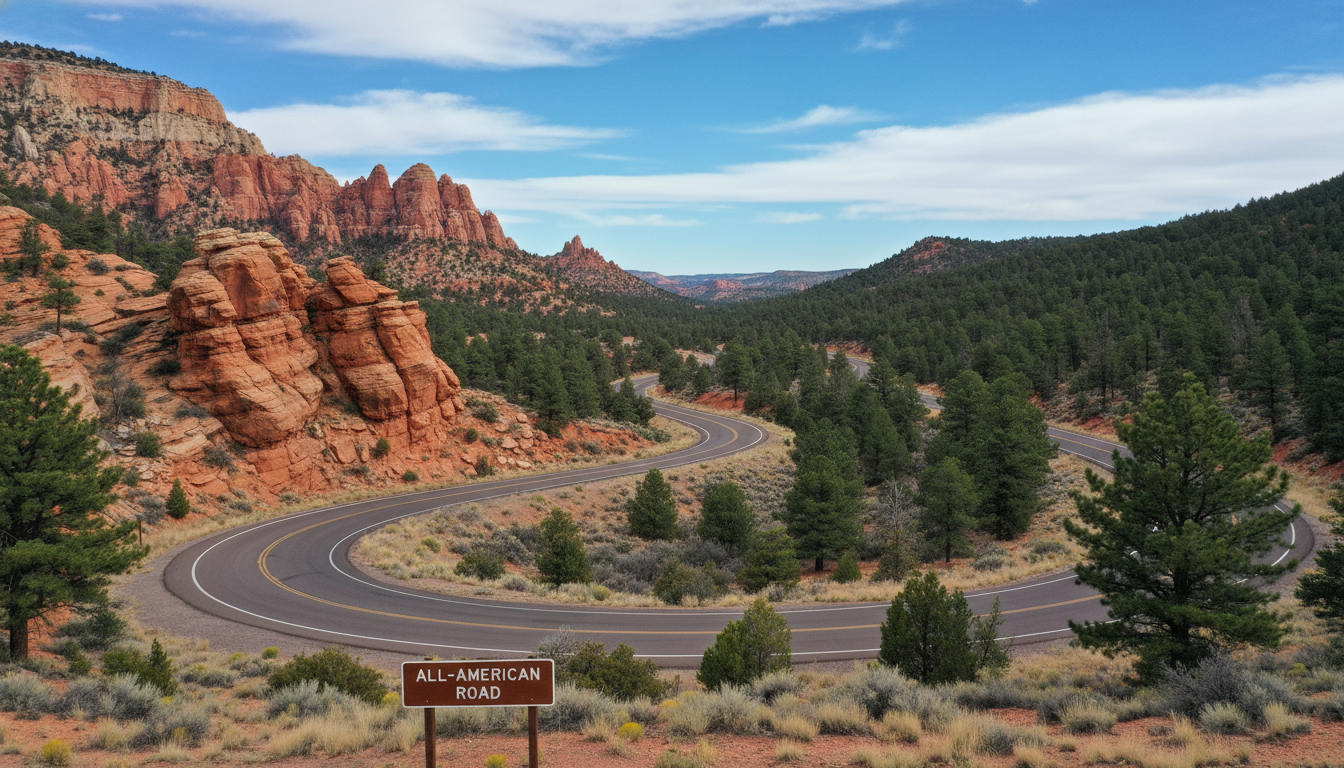 This 122-mile road is one of the country’s most scenic drives, with red ...