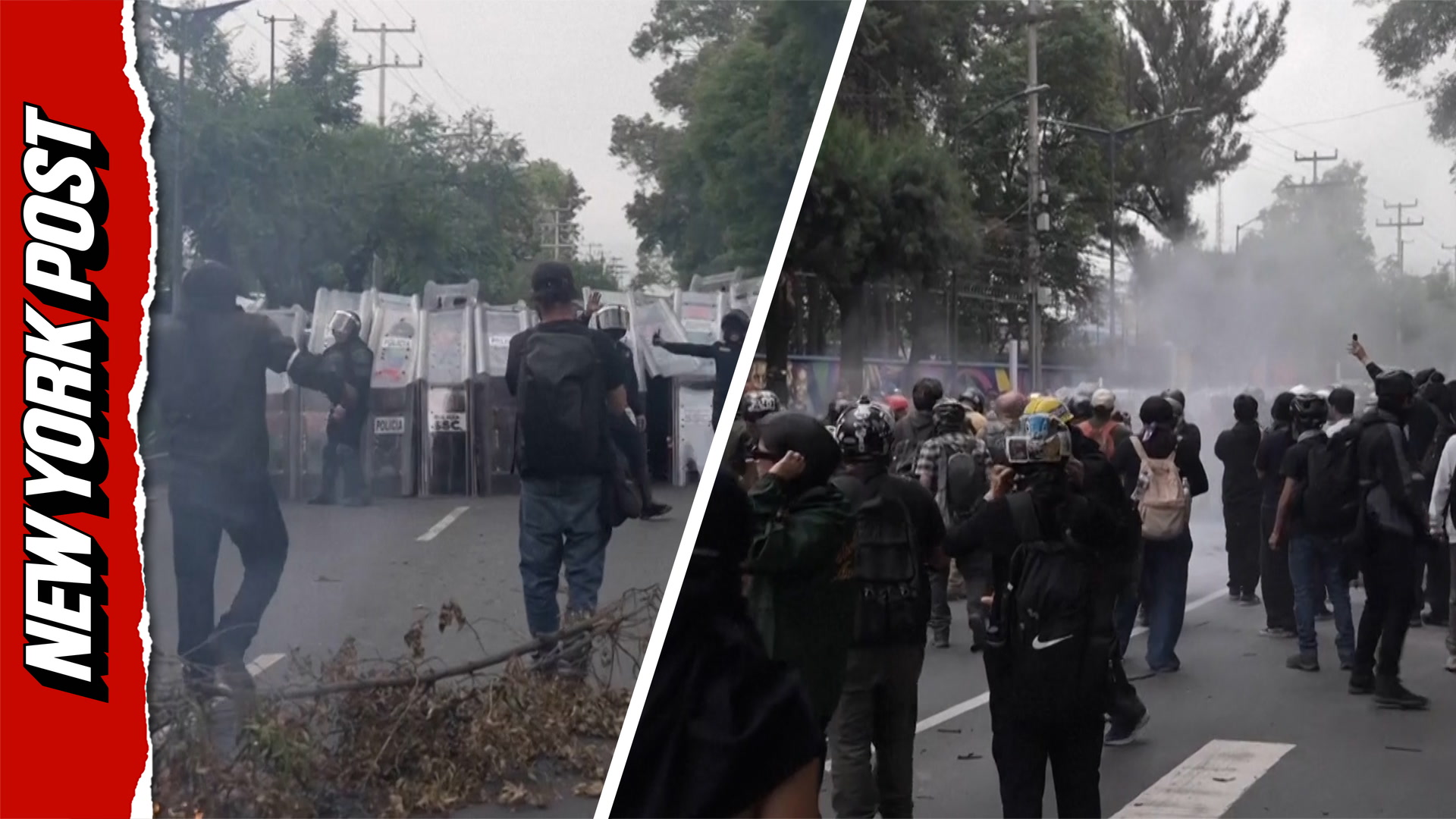 Police, protesters clash outside World Cup opener in Mexico City