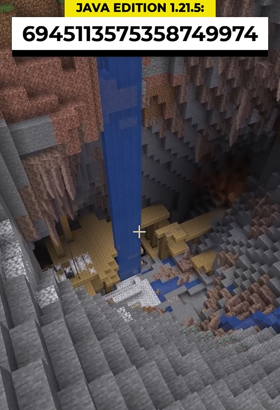 Minecraft seed with mineshaft next to two lake villages | Rare spawn seed