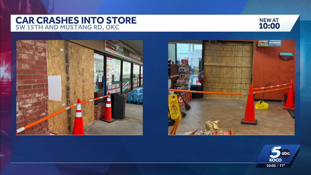Car crashes into 7-Eleven in southwest Oklahoma City