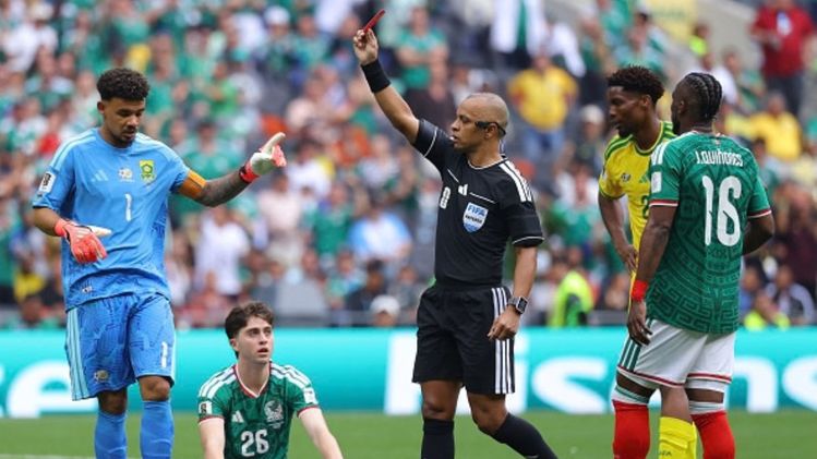 South Africa's Sphephelo Sithole creates history with World Cup red card