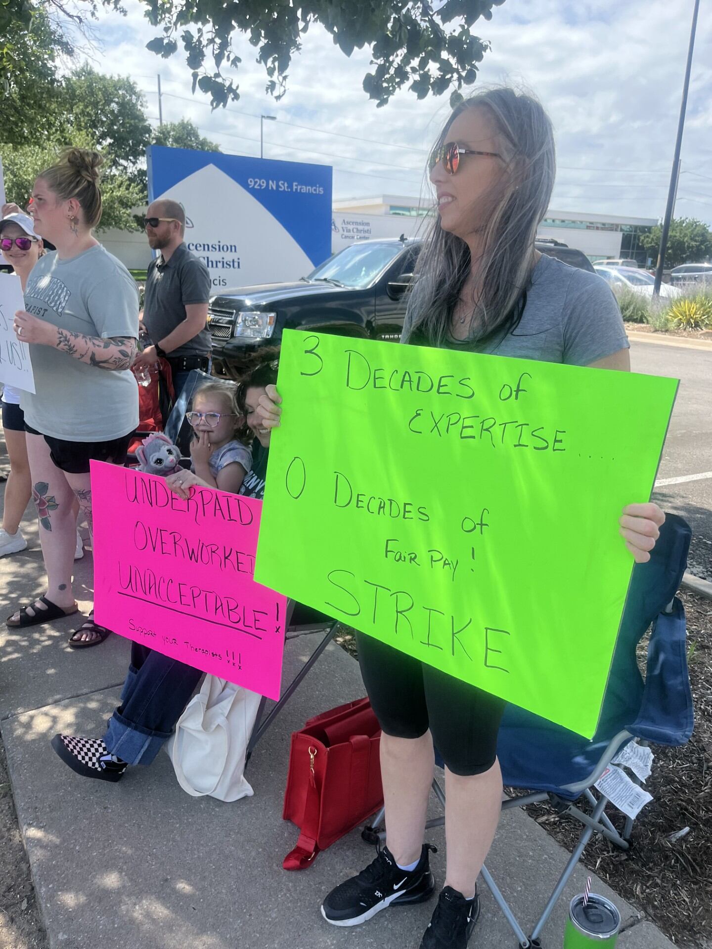 Radiation therapists strike at Ascension Via Christi over pay, staffing