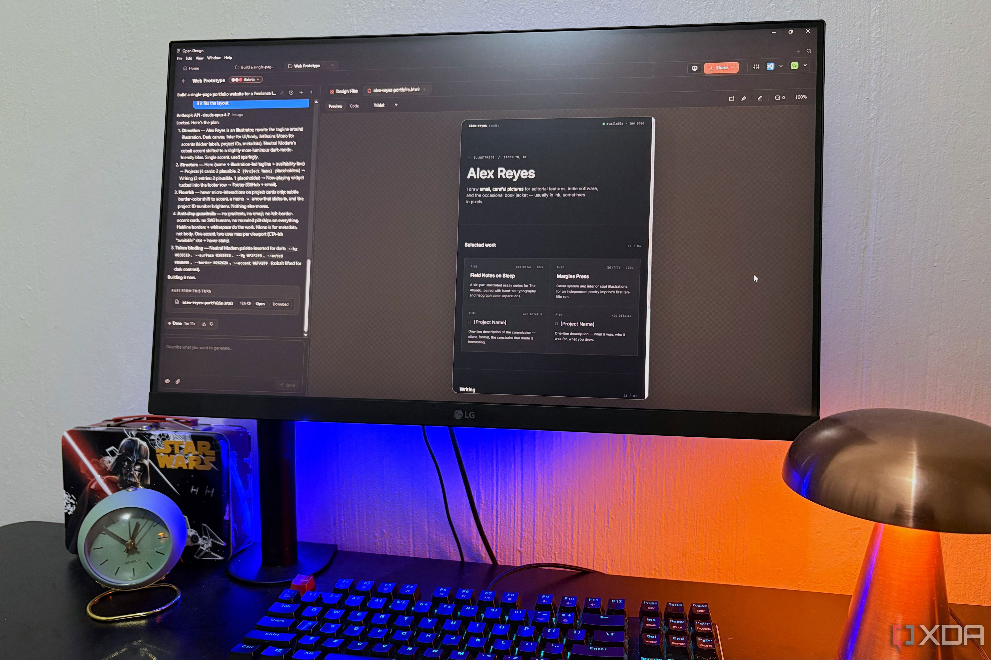 I built a portfolio website using Claude Design's open-source ...