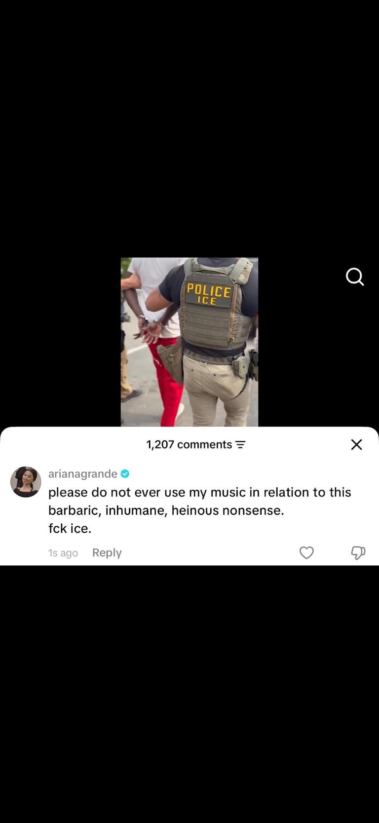 Ariana Grande slams White House for using her music in pro-ICE video