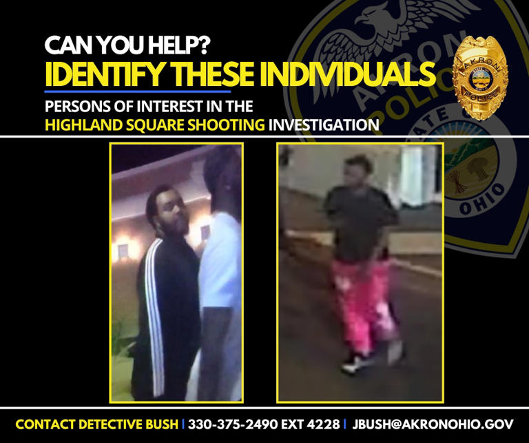 Akron officials release photos of persons of interest in Highland ...
