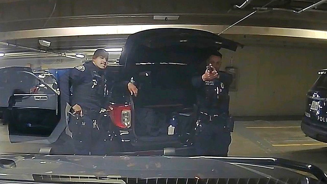 Video shows police officer accidentally shot by fellow cop in ...
