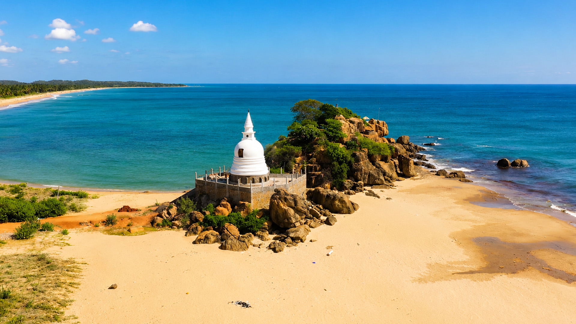 Built on rocks facing the Indian Ocean
