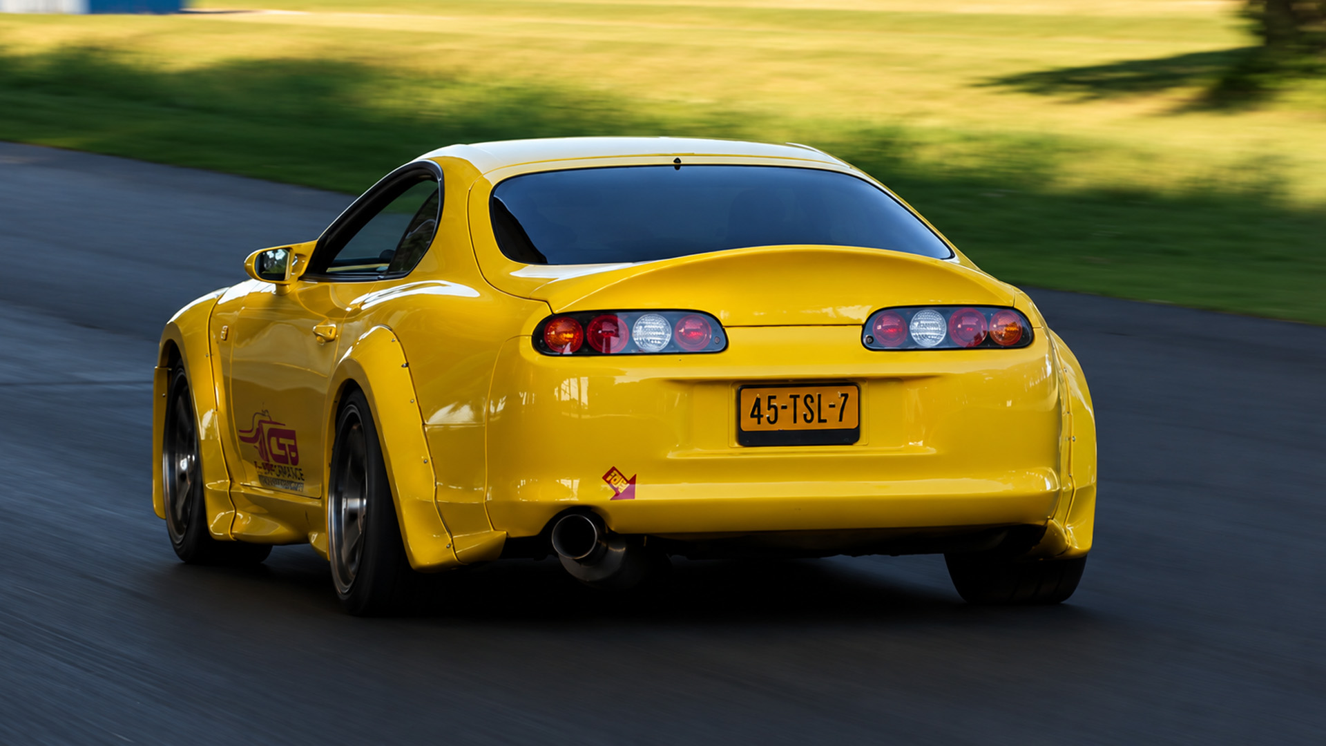 Modified Toyota Supra charges hard on open road