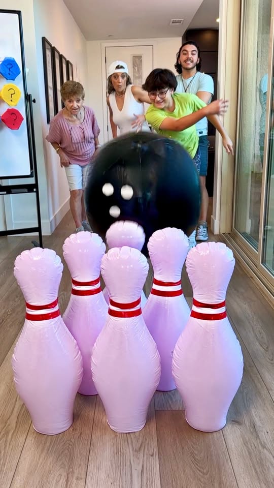 Family bowling chaos challenge game