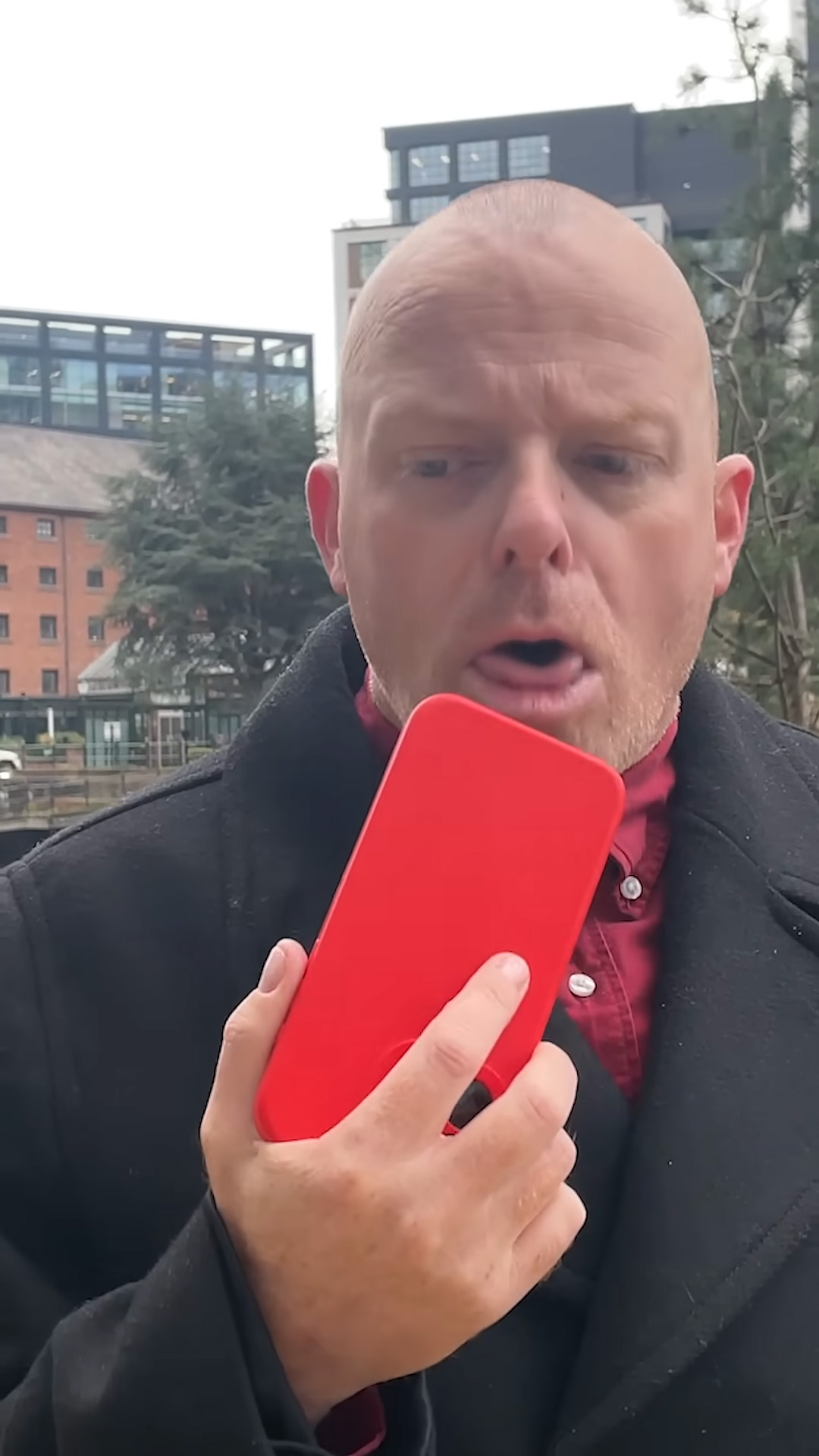 Trying prank call at the sweet shop