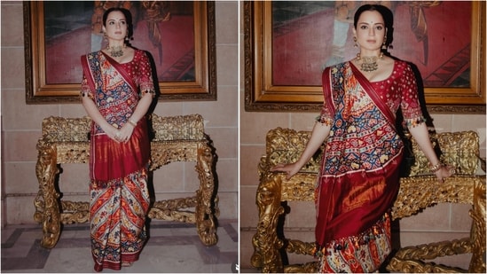 Kangana Ranaut serves another unforgettable saree moment in a vibrant ...